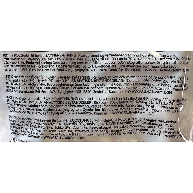 Hundefoder Pressed Chicken Sticks 5-pack, 5x34g fra Faunakram Treats ...