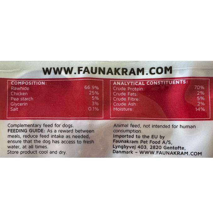 Hundefoder Pressed Chicken Sticks 5-pack, 5x34g fra Faunakram Treats ...