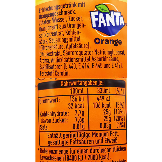Fanta, 6er Pack (EINWEG) zzgl. Pfand, 6x 0,33L von Fanta | Motatos