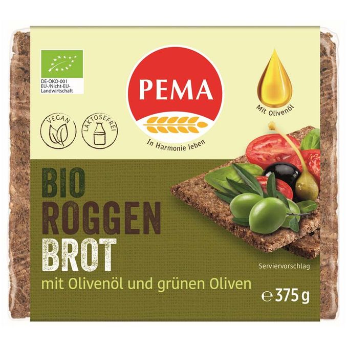 BIO Roggenbrot Olivenöl & Oliven, 375g von PEMA | Motatos