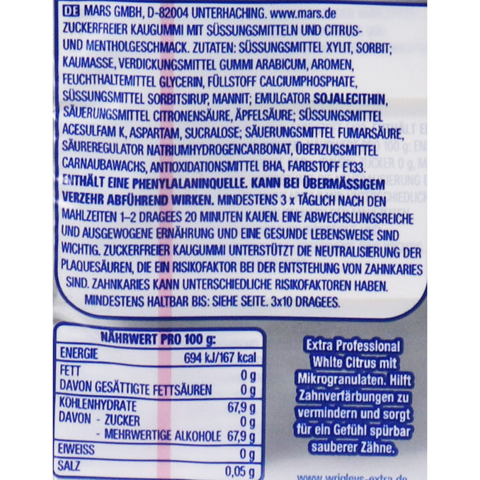 Extra Professional White Citrus, 3er Pack, 3x 10Stk. von Wrigley's ... Extra Professional White Citrus, 3er Pack, 3x 10Stk. von Wrigley's ...