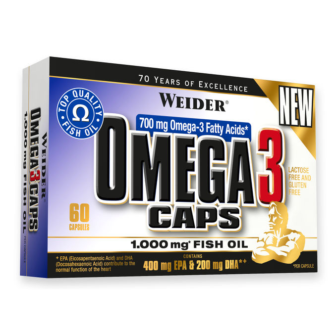 Omega 3 Kapseln (60 Stück), 82g von Weider | Motatos