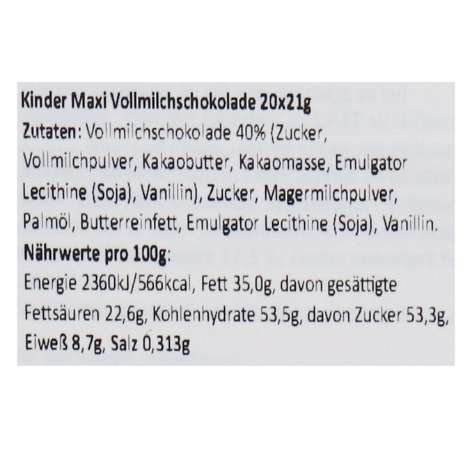 Kinder Maxi Riegel (Big Pack), 20x21g von Ferrero | Motatos