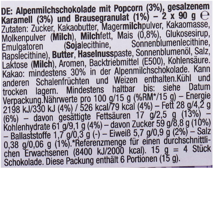 Milka Popcorn-Party, 2er Pack, 2x 90g von Milka | Motatos