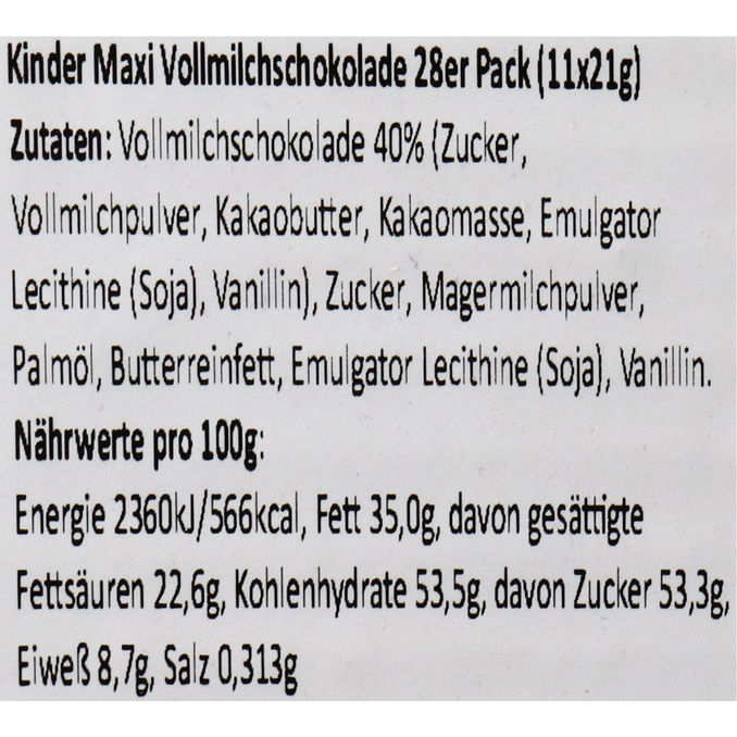 Kinder Maxi Riegel, 28er Pack, 28x 231g von Ferrero | Motatos