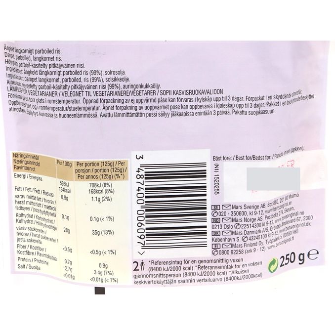 Ben Original Langkornet Ris, 250 g fra Ben's Original | Motatos