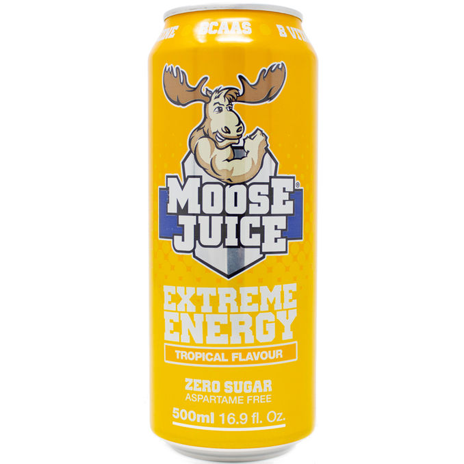 Moose Juice Extreme Energy Zero Surgar Tropical 500ml, 500ML from Moose ...