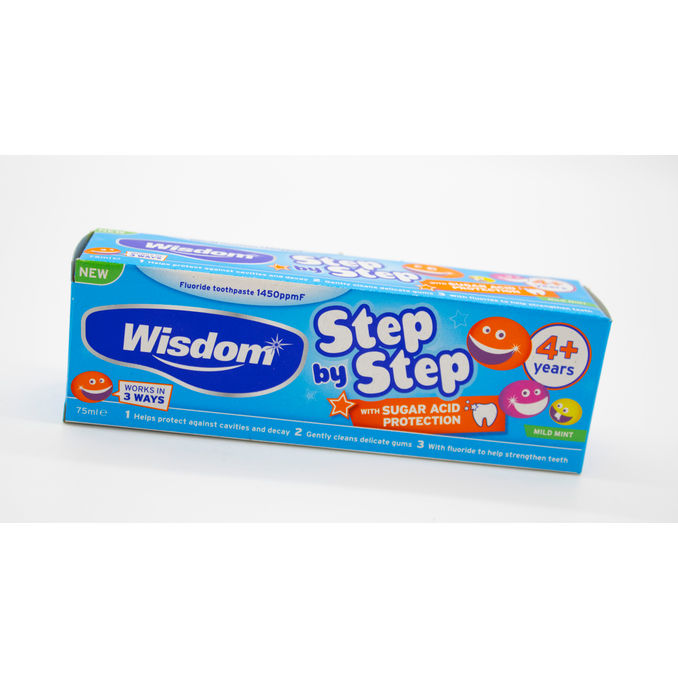 Wisdom Step by Step 4+ Years Fluoride Toothpaste 75ml, 75ML from Wisdom ...