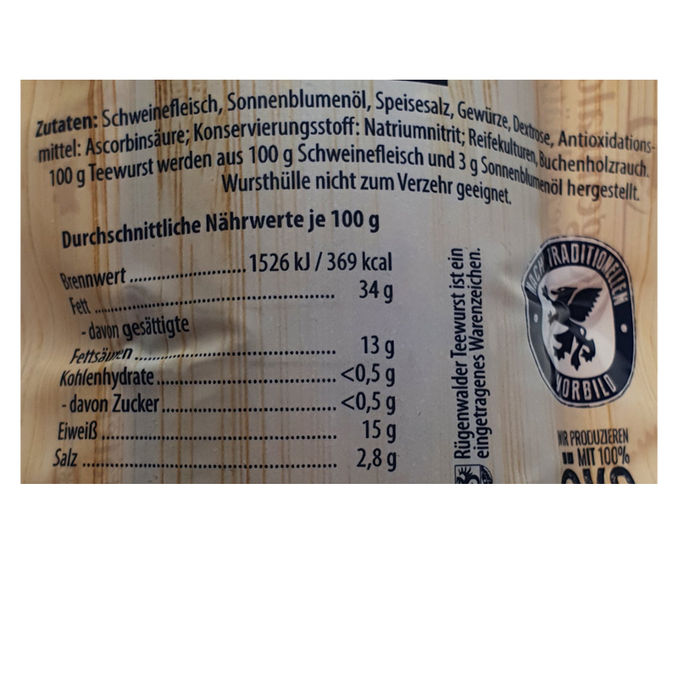 Rügenwalder Teewurst Grob, 250g von Rügenwalder | Motatos