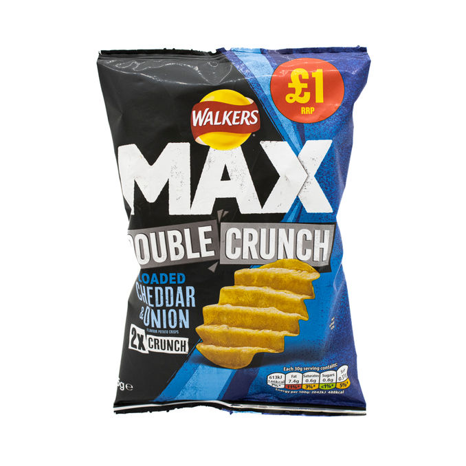 Walkers Max Double Crunch Loaded Cheddar & Onion Crisps 65g, 65g from ...