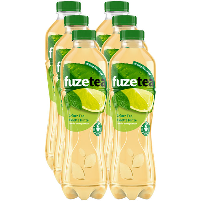 Grüner Tee Limette Minze, 6er Pack (EINWEG) zzgl. Pfand, 6x 1L von Fuze ...