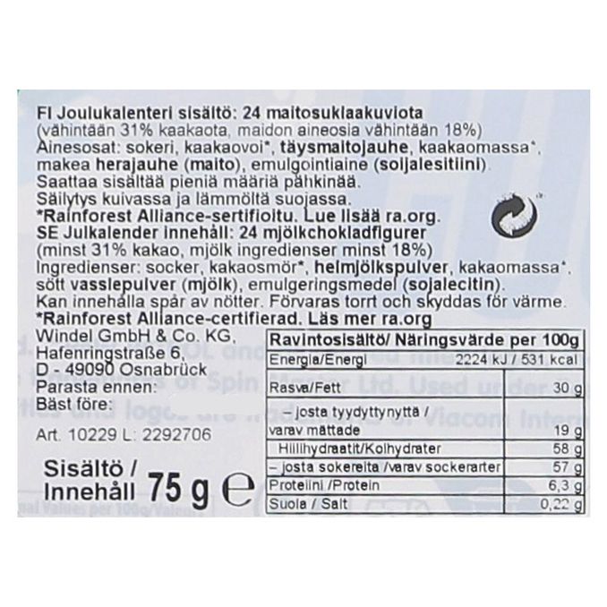 Paw Patrol Julekalender, 75 g fra Ryhmä Hau | Motatos