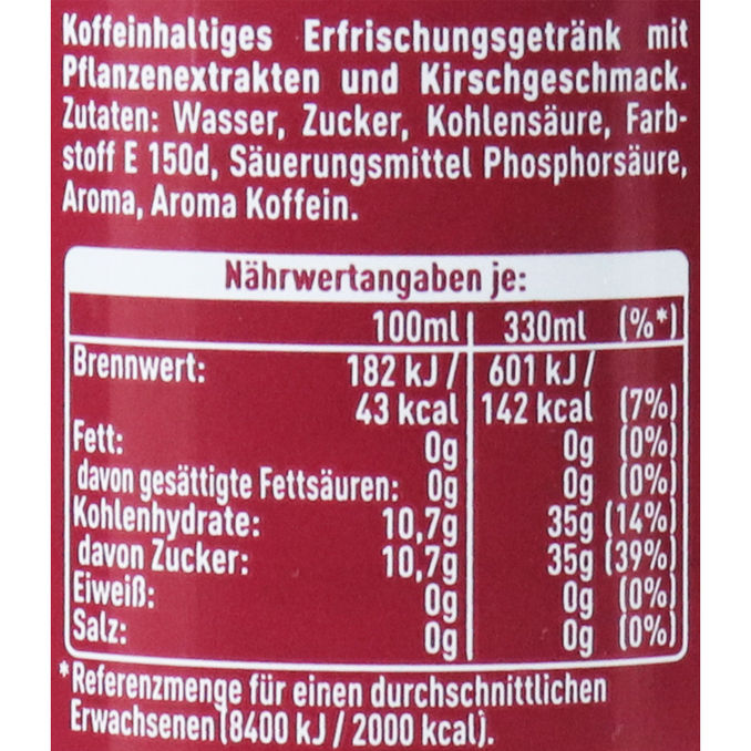 Coca-Cola Cherry (EINWEG) zzgl. Pfand, 330ml von Coca-Cola | Motatos