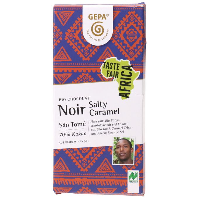 BIO Bitterschokolade Salty Caramel, 80g von GEPA | Motatos