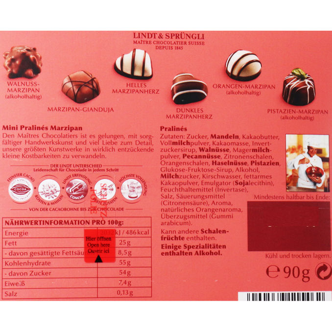 Mini Pralinés Marzipan, 90g von Lindt | Motatos