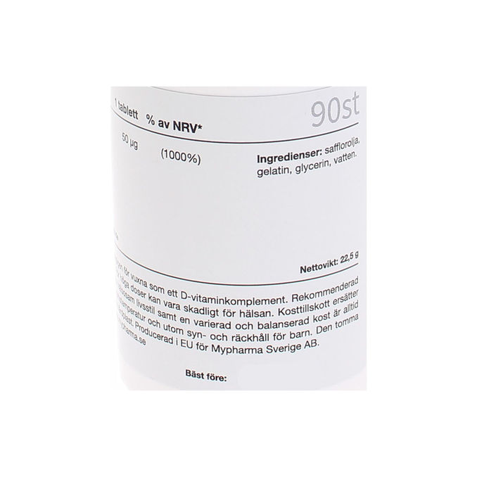 Vitamin D3 Tabletter, 90 pcs från MyPharma | Matsmart