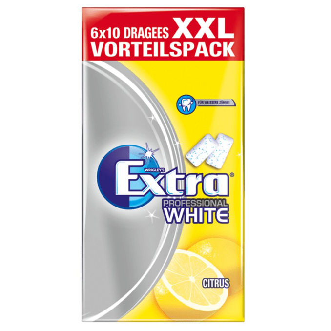 Kaugummis Extra Professional White mit Zitrone (Big Pack), 6x 10 ...