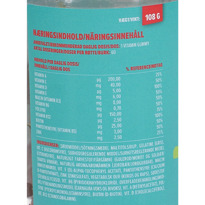 Multivitamin Gummies Barn 60 st, 60 pcs från Team MiniMates | Matsmart