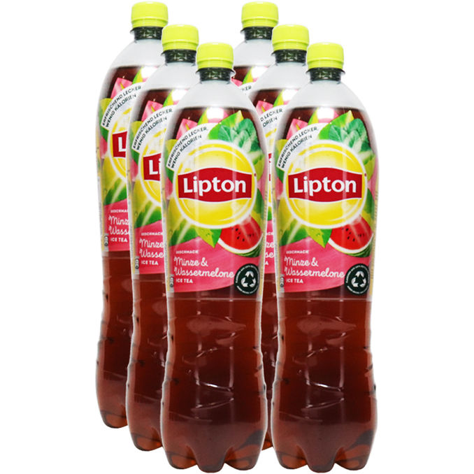 Eistee Minze & Wassermelone, 6er Pack (EINWEG) zzgl. Pfand, 6x 1,5L von Lipton | Motatos