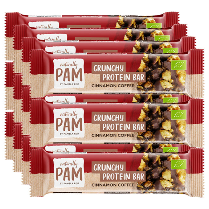 BIO Crunchy Protein Bar Cinnamon Coffee, 12er Pack, 12x 30g von Naturally Pam | Motatos