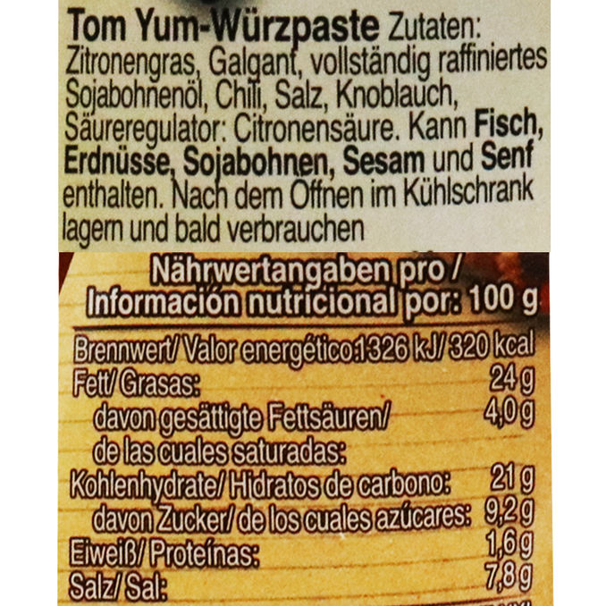 Tom Yum Paste, 210g von Exotic Food | Motatos