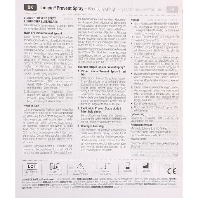 Linicin Prevent Lusspray, 100 ml från Linicin | Matsmart