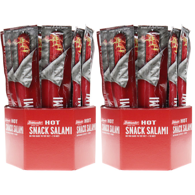 Mini Salami Hot & Spicy, 2x 40er Pack, 80x 25g von Böklunder | Motatos