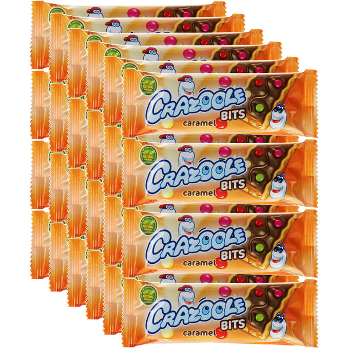 Schoko-Karamell Riegel, 24er Pack, 24x 27g von Crazoole | Motatos