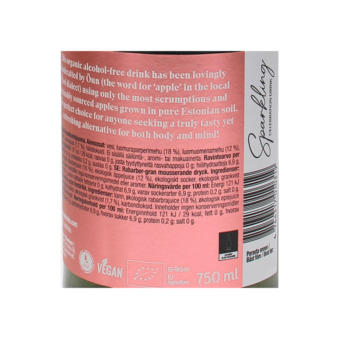 Mouserande Dryck Rabarber/Granskott, 750 ml från Öun | Matsmart