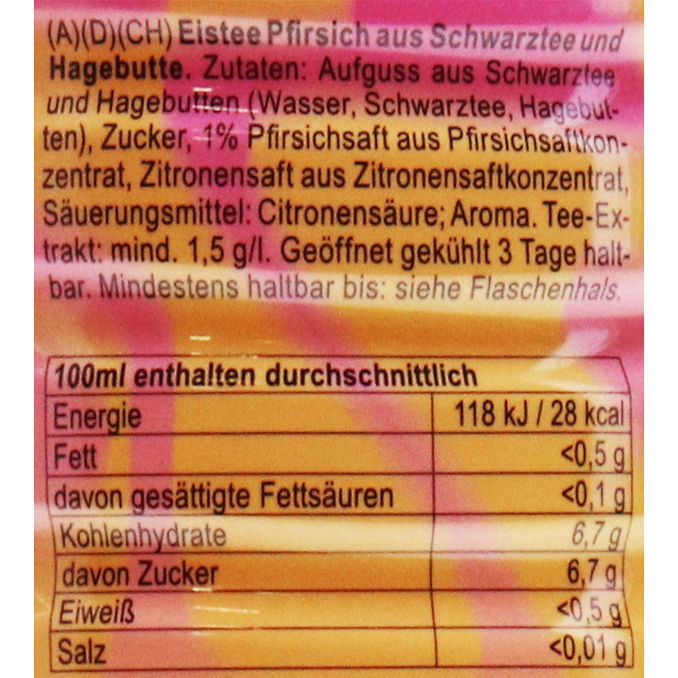 Eistee Pfirsich (EINWEG) zzgl. Pfand, 1500ml von Rauch | Motatos