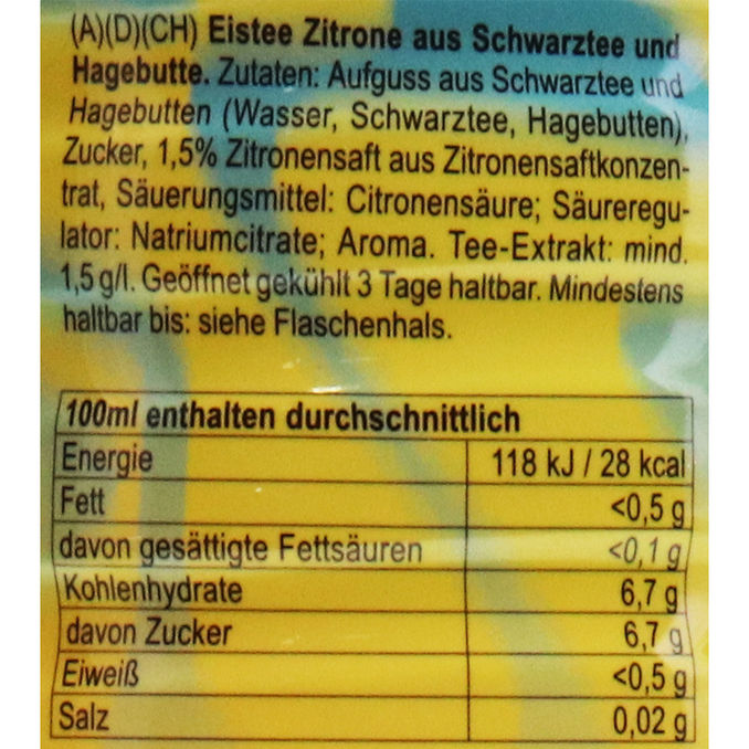 Eistee Zitrone (EINWEG) zzgl. Pfand, 1,5L von Rauch | Motatos
