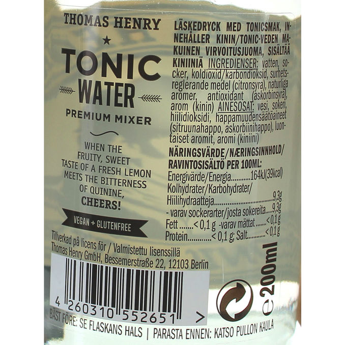 Tonic 4-pack, 4 x 200ml från Thomas Henry | Matsmart