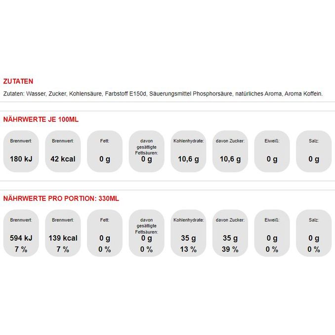 Coca-Cola, 24er Pack (EINWEG) zzgl. Pfand, 24x0,33L von Coca-Cola | Motatos