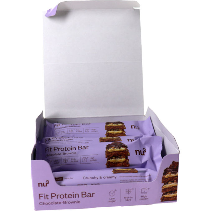 nu3 Fit Protein Bar Chocolate Brownie, 12er Pack, 12 x 55g von nu3 ...